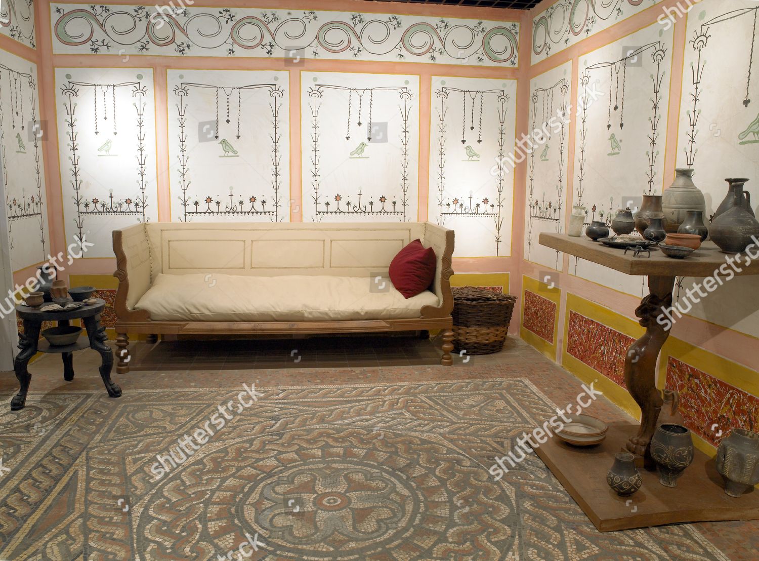 Reconstructed Roman Living Room Showing Wall Editorial Stock Photo ...