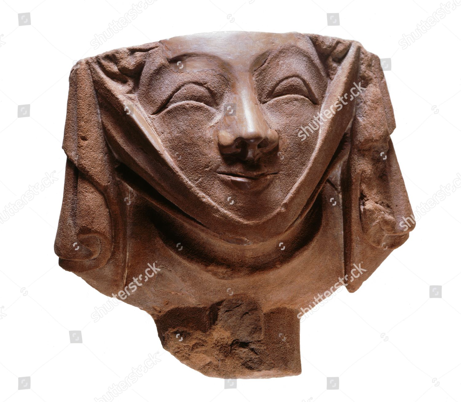 Medieval Stone Corbel Head Woman Wearing Editorial Stock Photo - Stock ...
