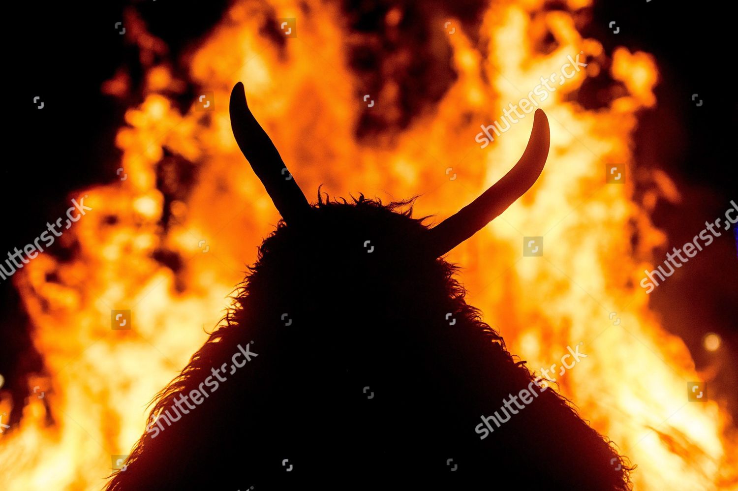 Reveller Silhouetted Against Bonfire On Fat Editorial Stock Photo ...