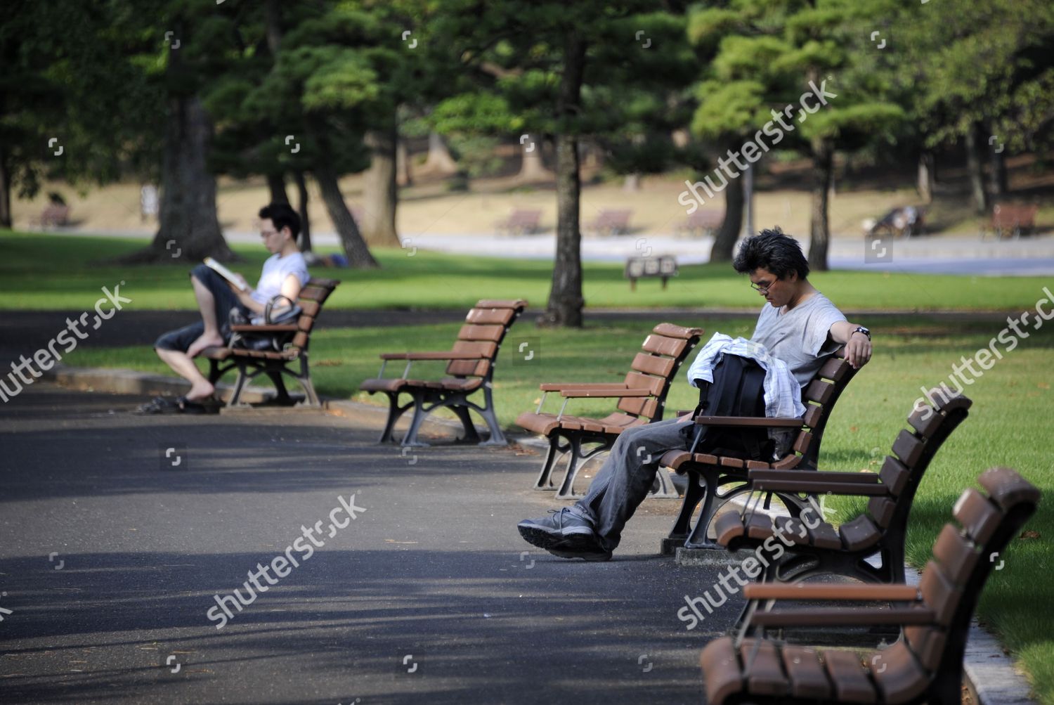Man Takes Rest Sitting On Bench Editorial Stock Photo - Stock Image ...