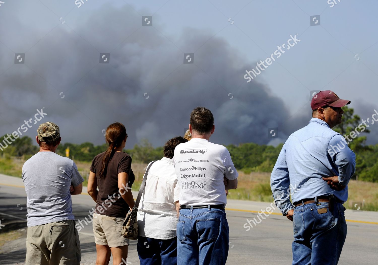 People Watch Distance Wildfire Burns Out Editorial Stock Photo - Stock ...