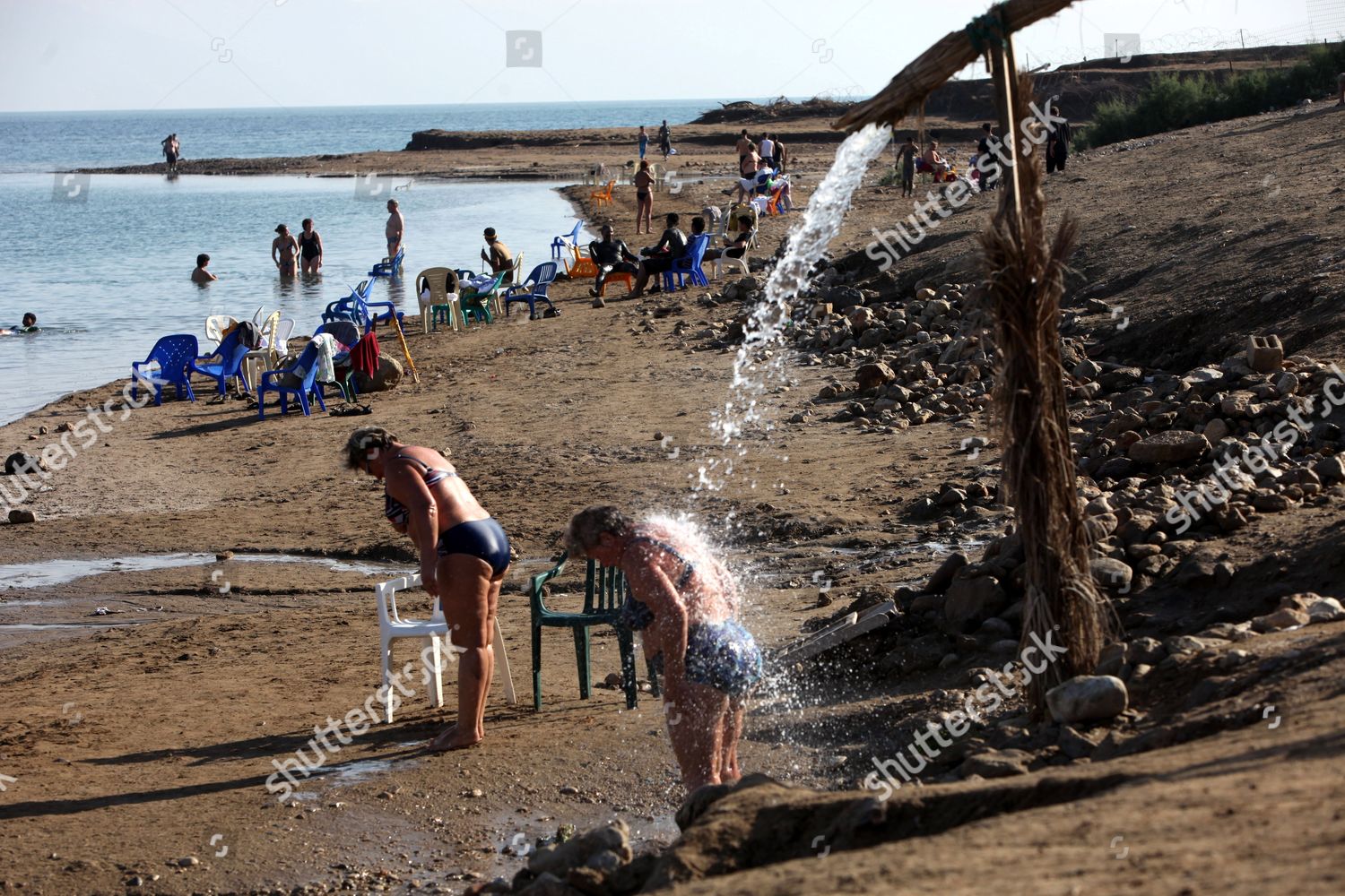 Woman Takes Shower Dead Sea North Editorial Stock Photo - Stock Image ...