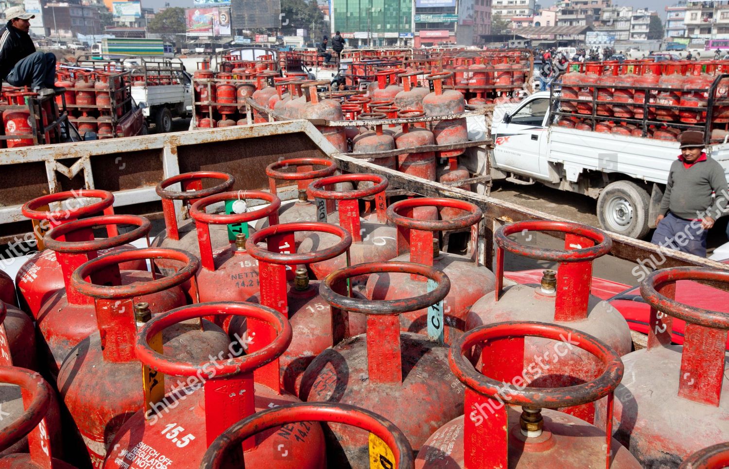 Nepalese Gas Dealers Empty Gas Cylinders Editorial Stock Photo - Stock ...