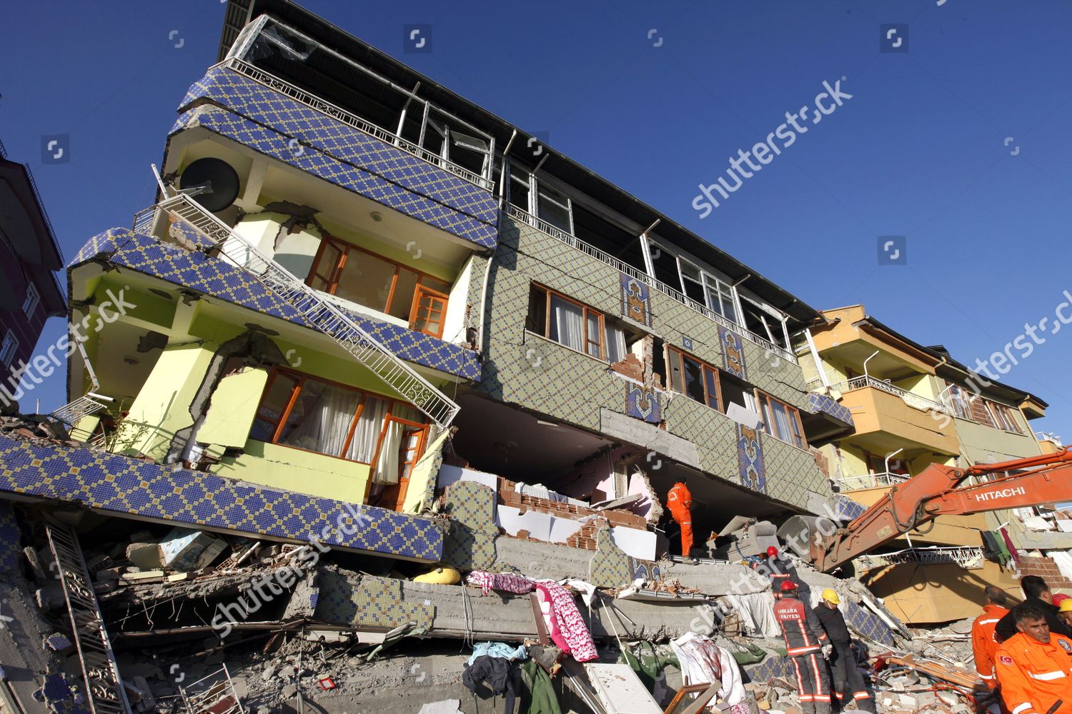 Rescue Workers Try Salvage People Collapsed Editorial Stock Photo ...