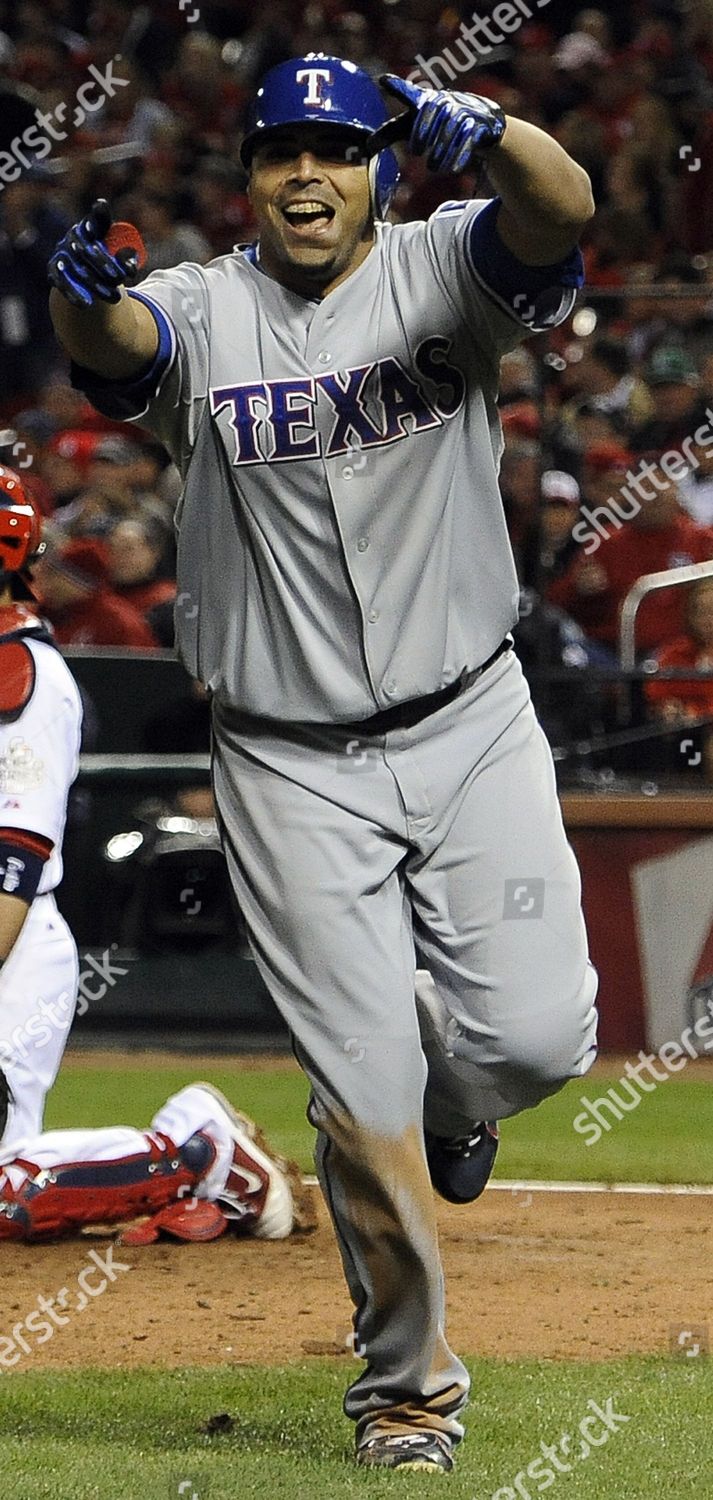 Texas Rangers Batter Nelson Cruz Celebrates Editorial Stock Photo ...