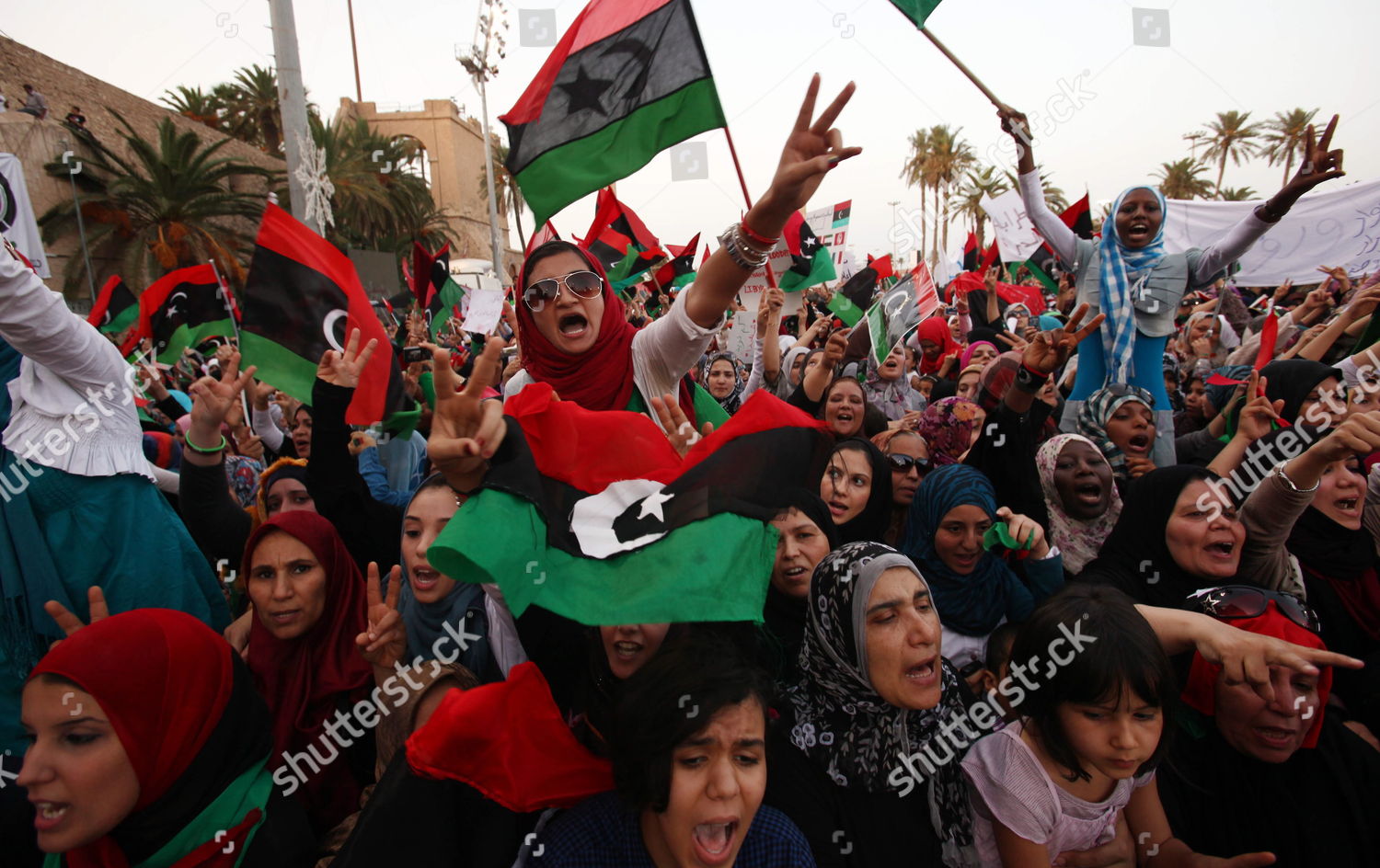 Libyan People Demonstrate Against Muammar Gaddafi Editorial Stock Photo ...