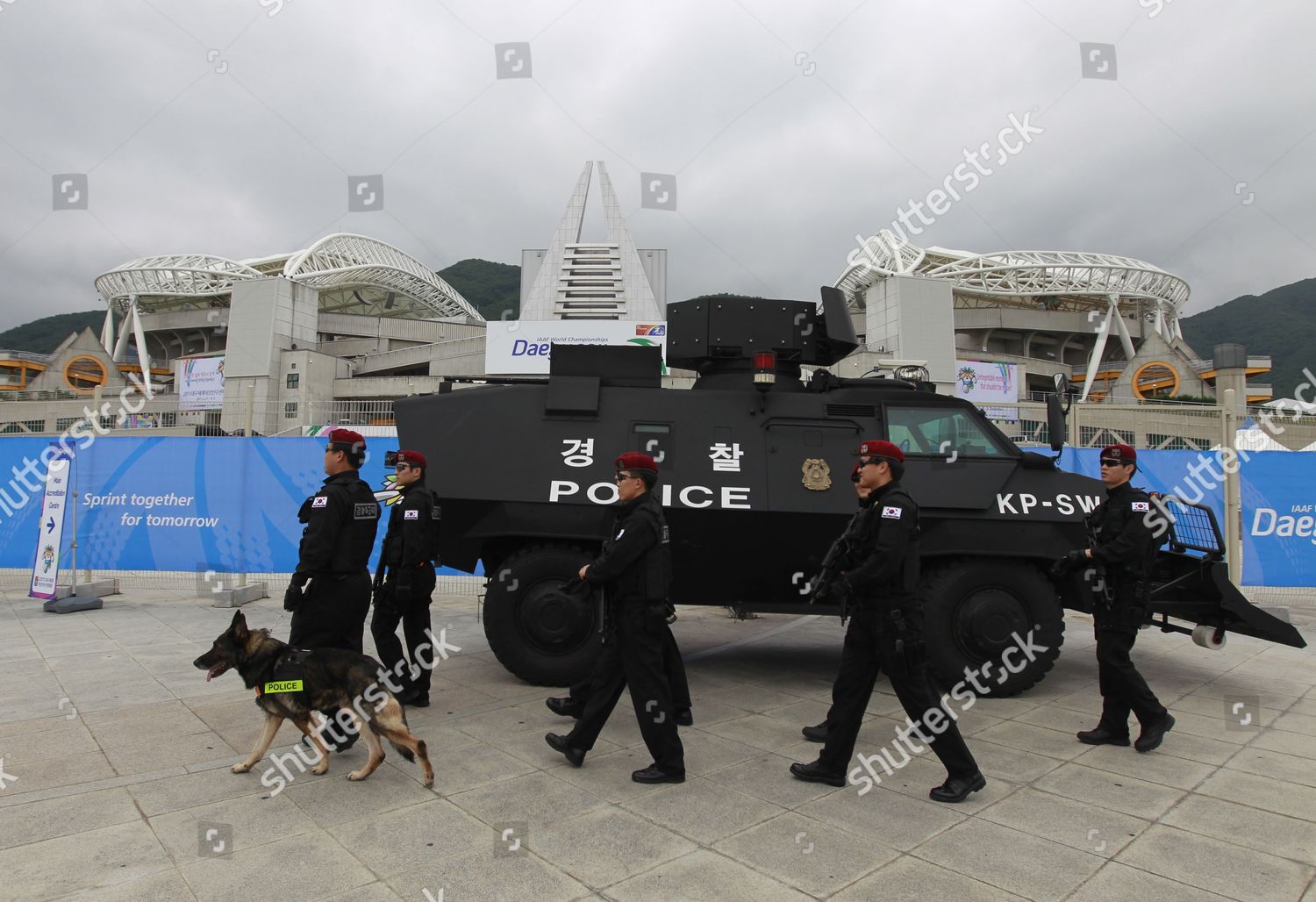 Police Patrol Perimeter Stadium Complex Ahead Editorial Stock Photo ...