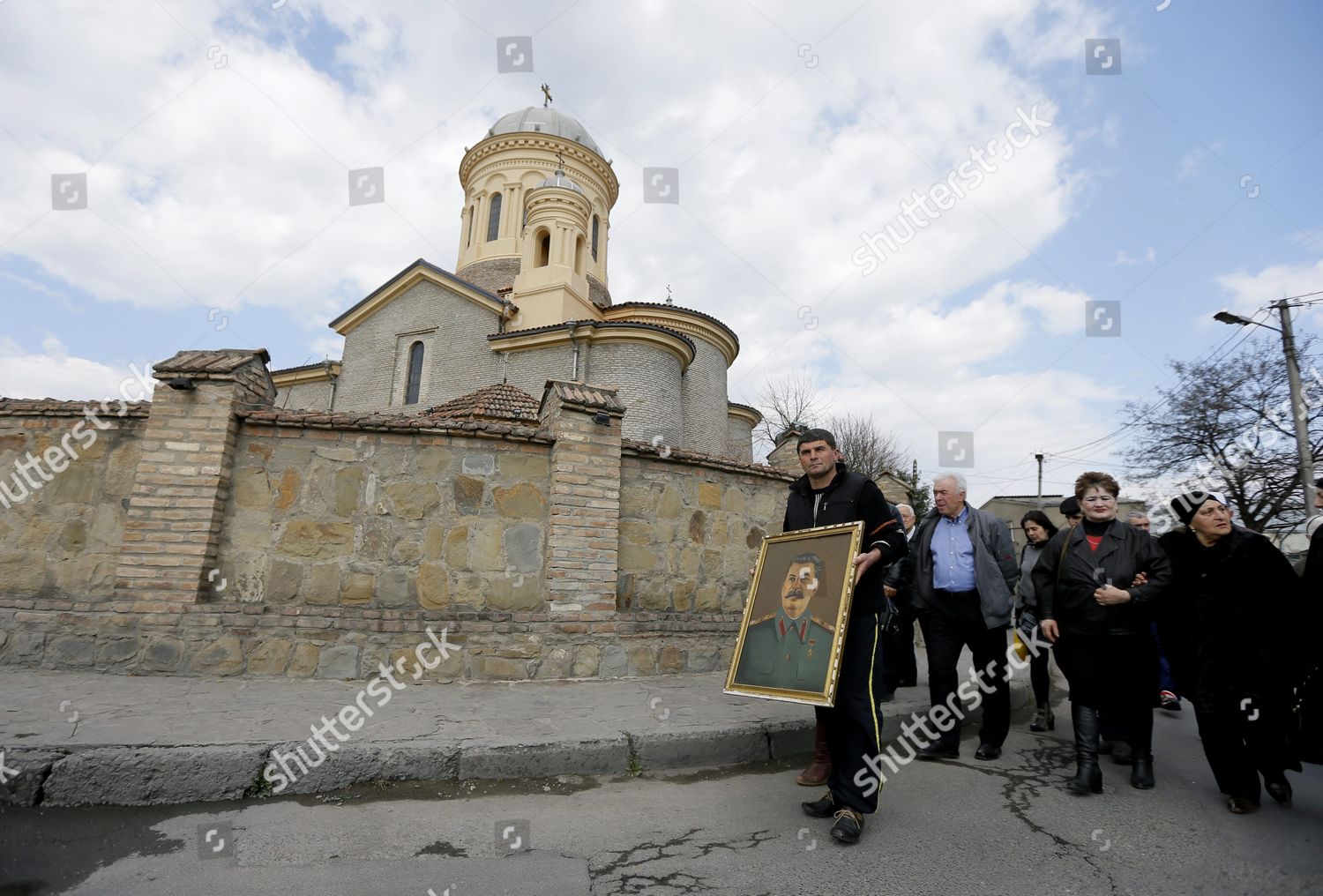 Georgians Carry Portrait Former Soviet Dictator Editorial Stock Photo ...
