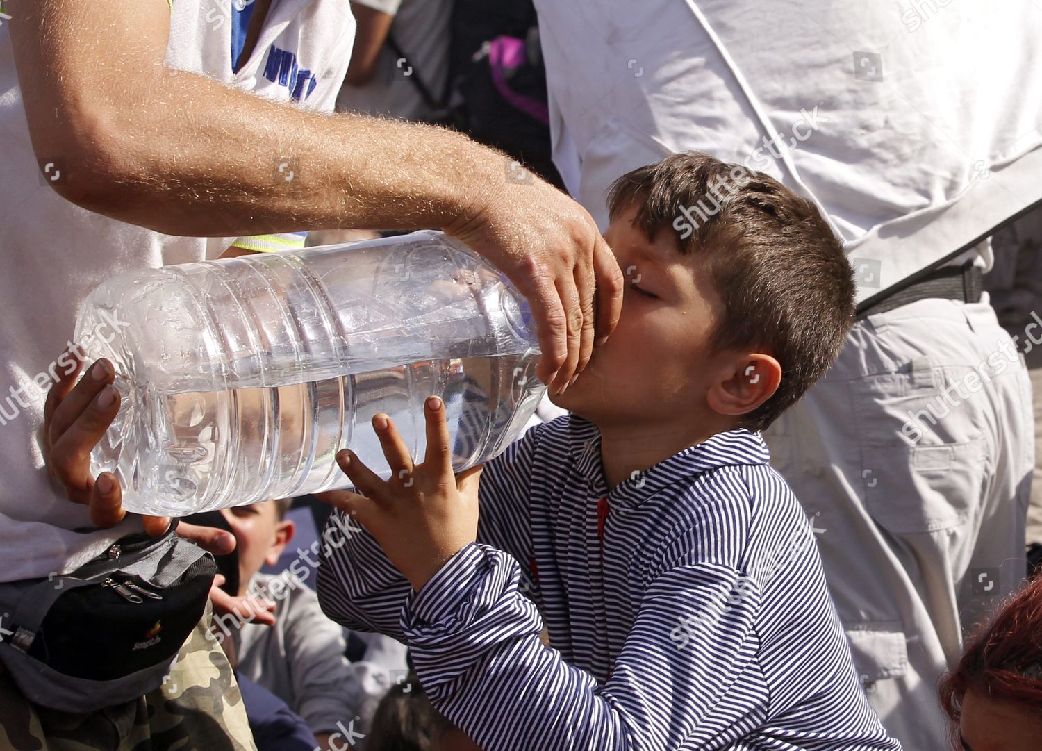 Refugee Boy Has Gulp Water Croatianhungarian Editorial Stock Photo ...