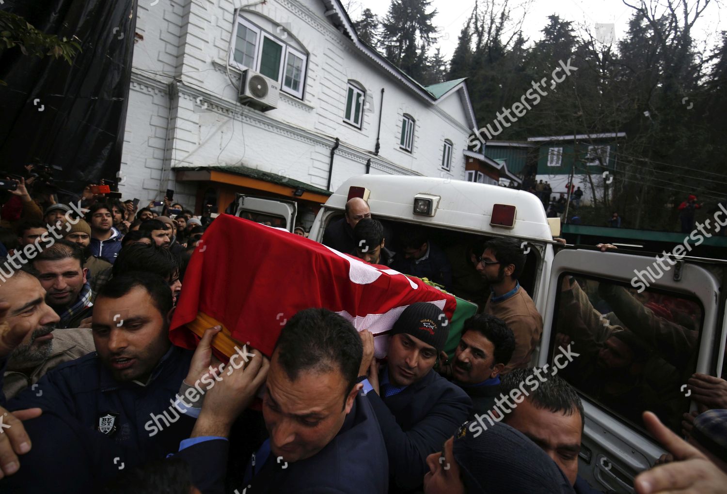 Kashmiri People Carry Coffin Mufti Muhammad Editorial Stock Photo ...