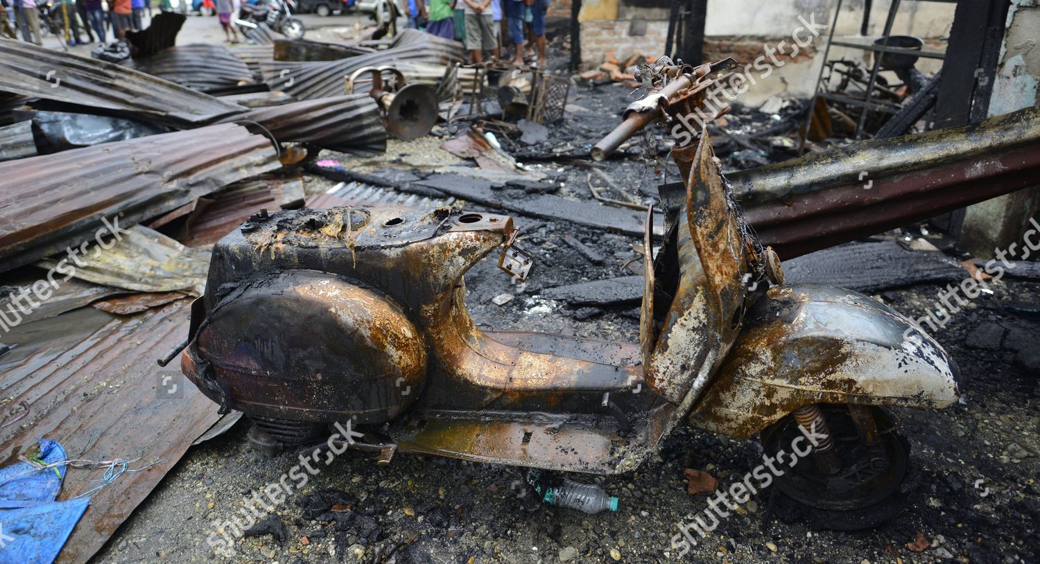 Damaged Scooter Surrounding Area Balijan Market Editorial Stock Photo ...