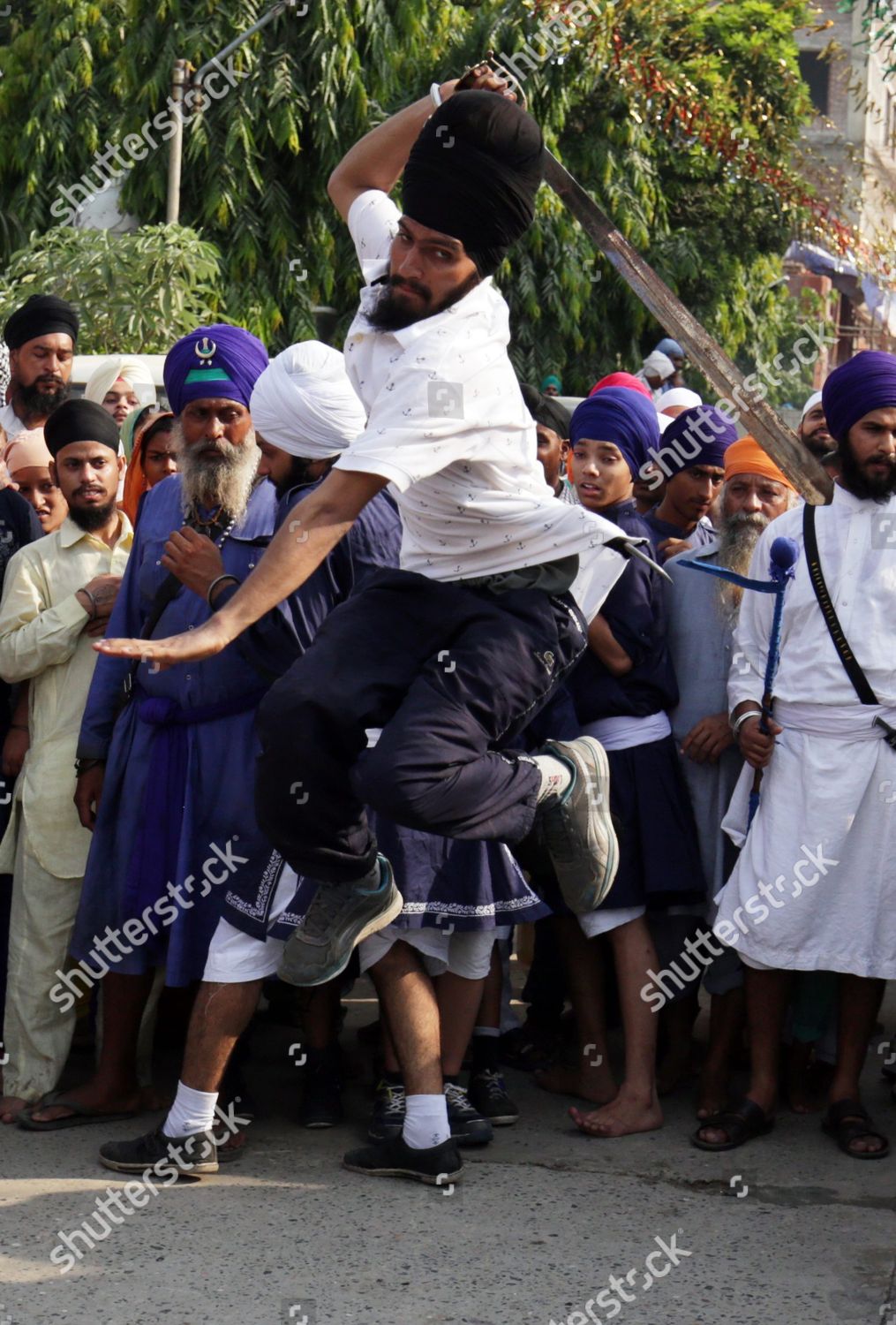 Sikh Man Shows His Skills Sword Editorial Stock Photo - Stock Image ...