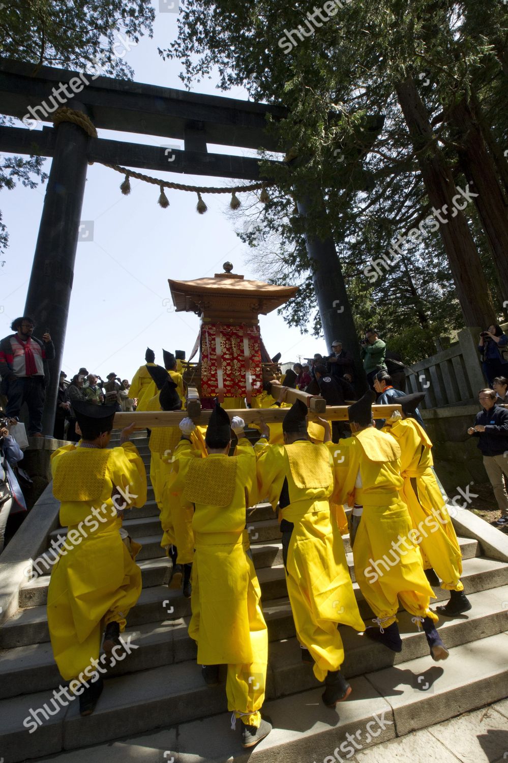 Japanese Shinto Priests Carry Portable Shrine Editorial Stock Photo ...