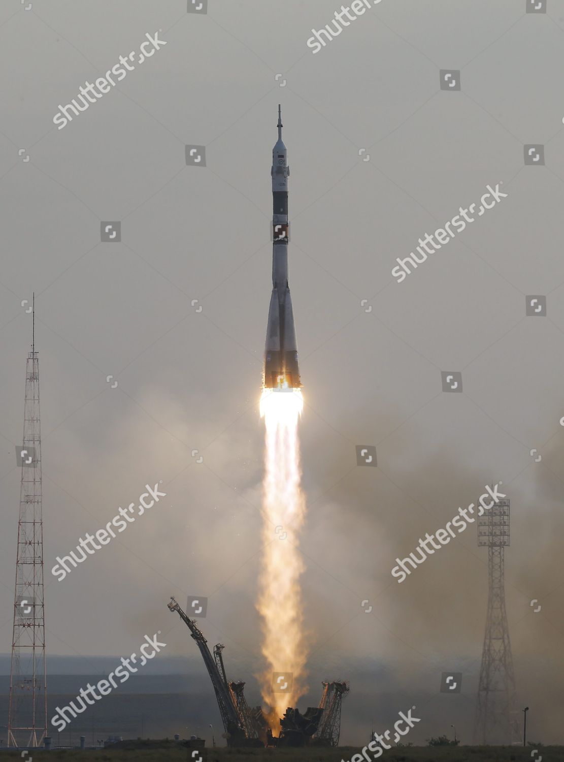 Rocket Booster Carrying Russian Soyuz Ms01 Editorial Stock Photo ...