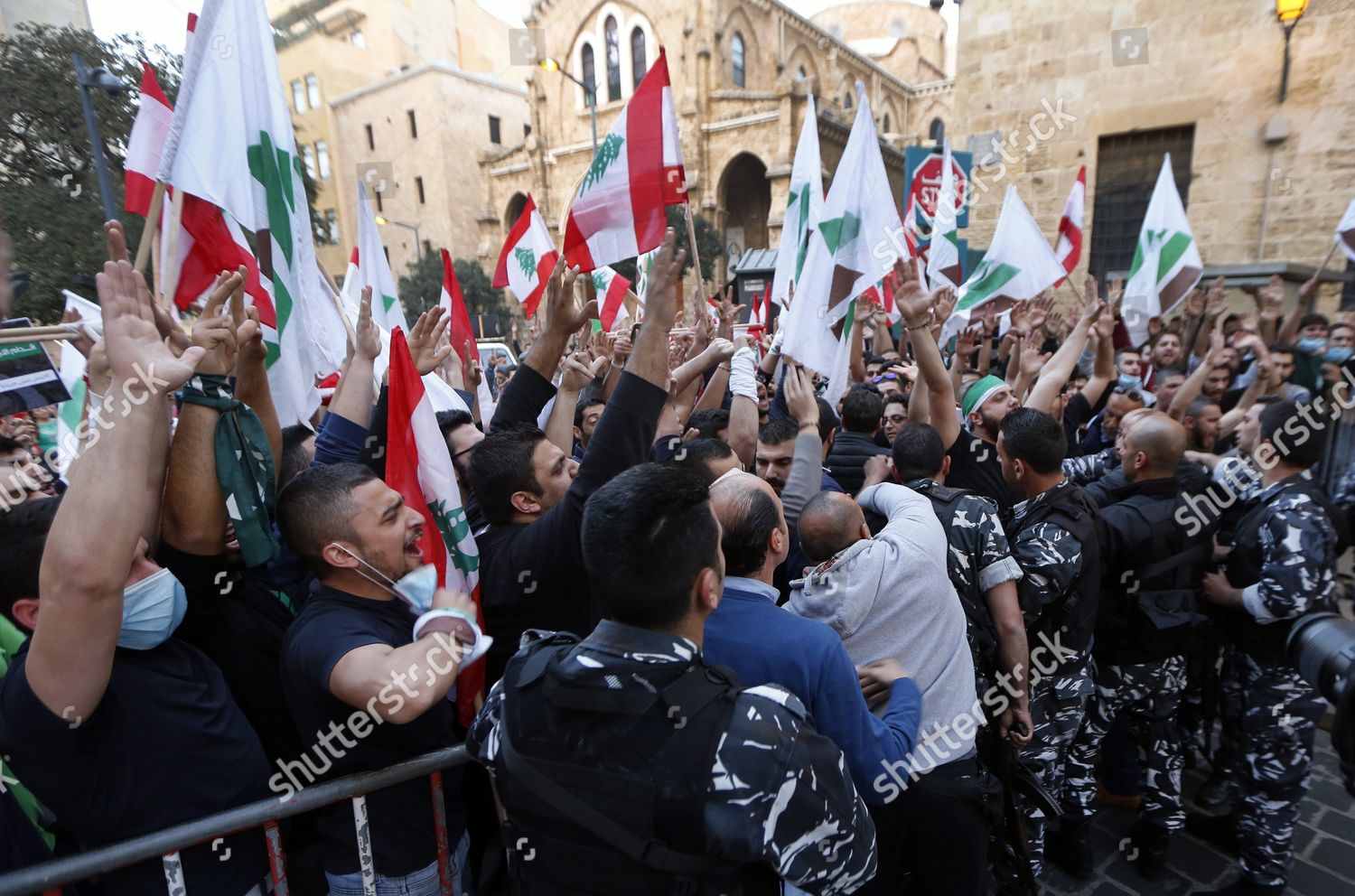 Supporters Lebanese Phalange Party Wave National Editorial Stock Photo ...
