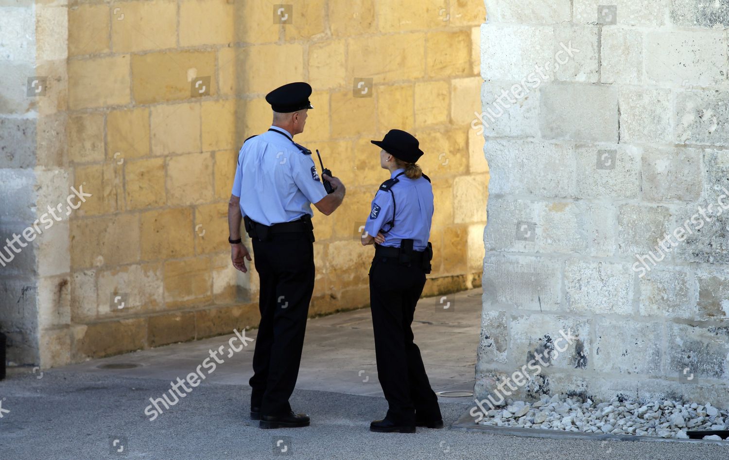 Maltese Police Officers Secure Area Fort Editorial Stock Photo - Stock ...