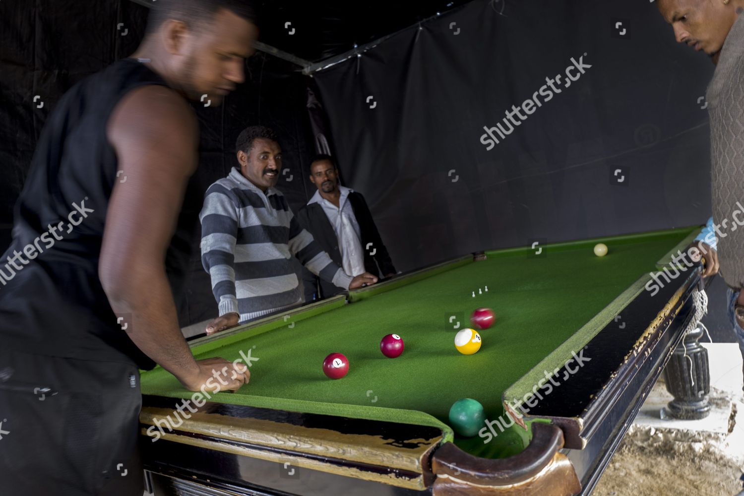 African Migrants Play Pool Cafe Outside Editorial Stock Photo - Stock ...