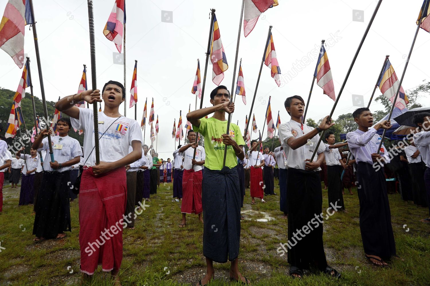 People Sing Myanmar National Anthem They Editorial Stock Photo - Stock ...
