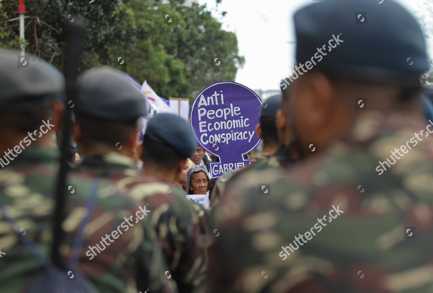 Filipino Activist Women Display Placards Philippine Editorial Stock ...