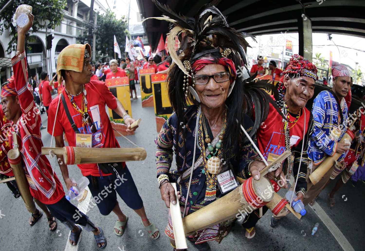 Filipino Indigenous Lumad Tribesmen Drum Traditional Editorial Stock ...