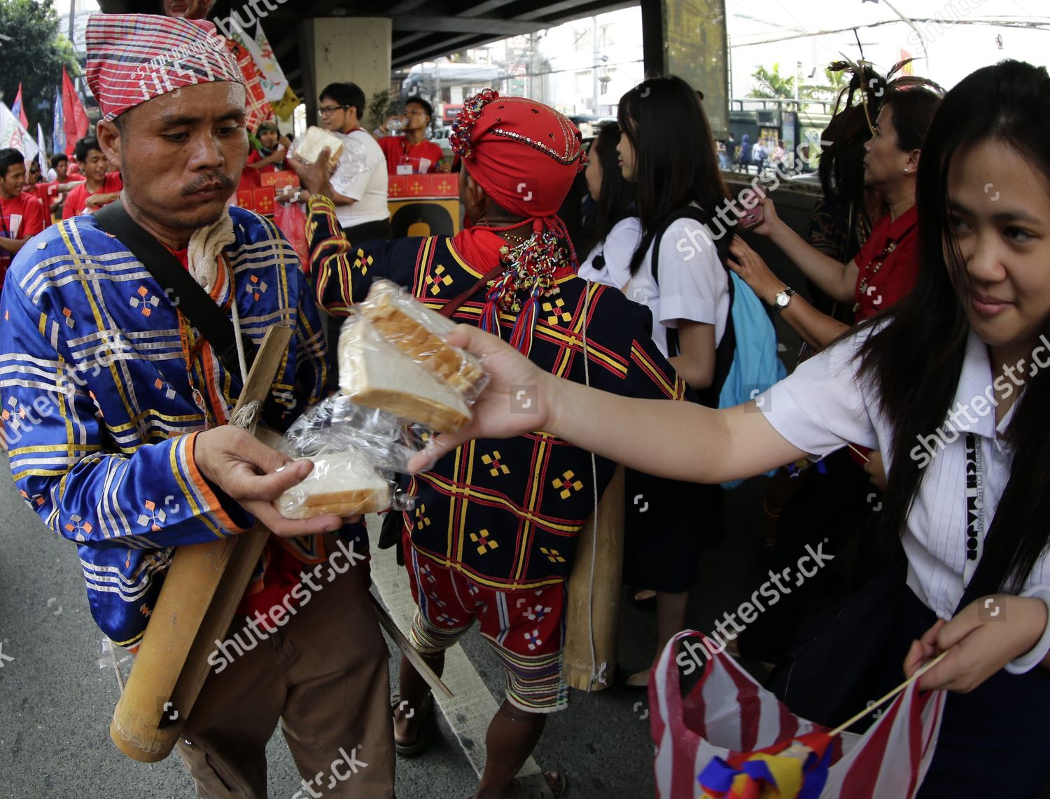 Filipino Student Offers Food Indigenous Lumad Editorial Stock Photo ...