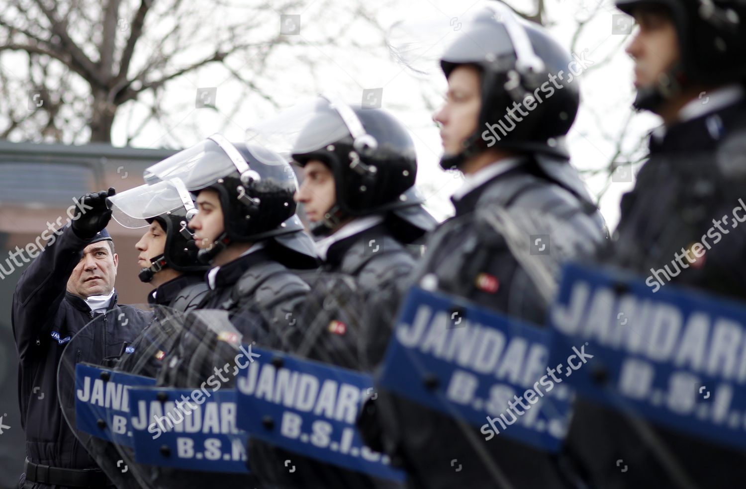 Romanian Riot Police Commander Check His Editorial Stock Photo - Stock ...