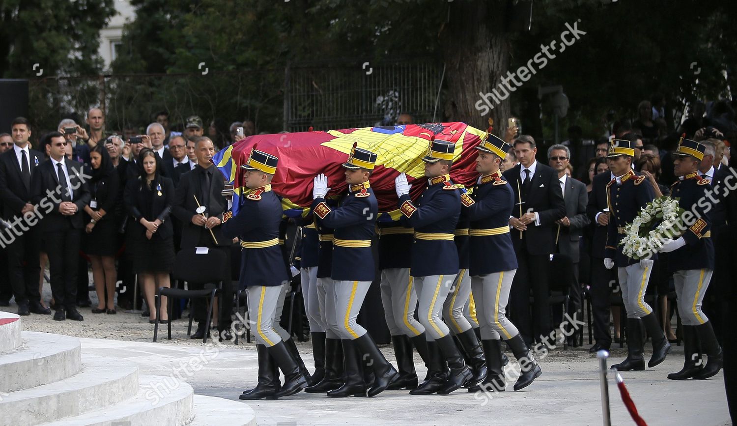 Romanian Honor Guard Soldiers Bring Coffin Editorial Stock Photo ...