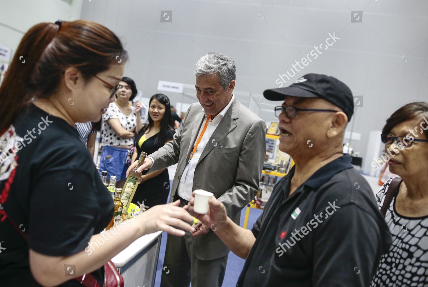Fair Visitors Try Alcoholic Beverage Booth Editorial Stock Photo ...