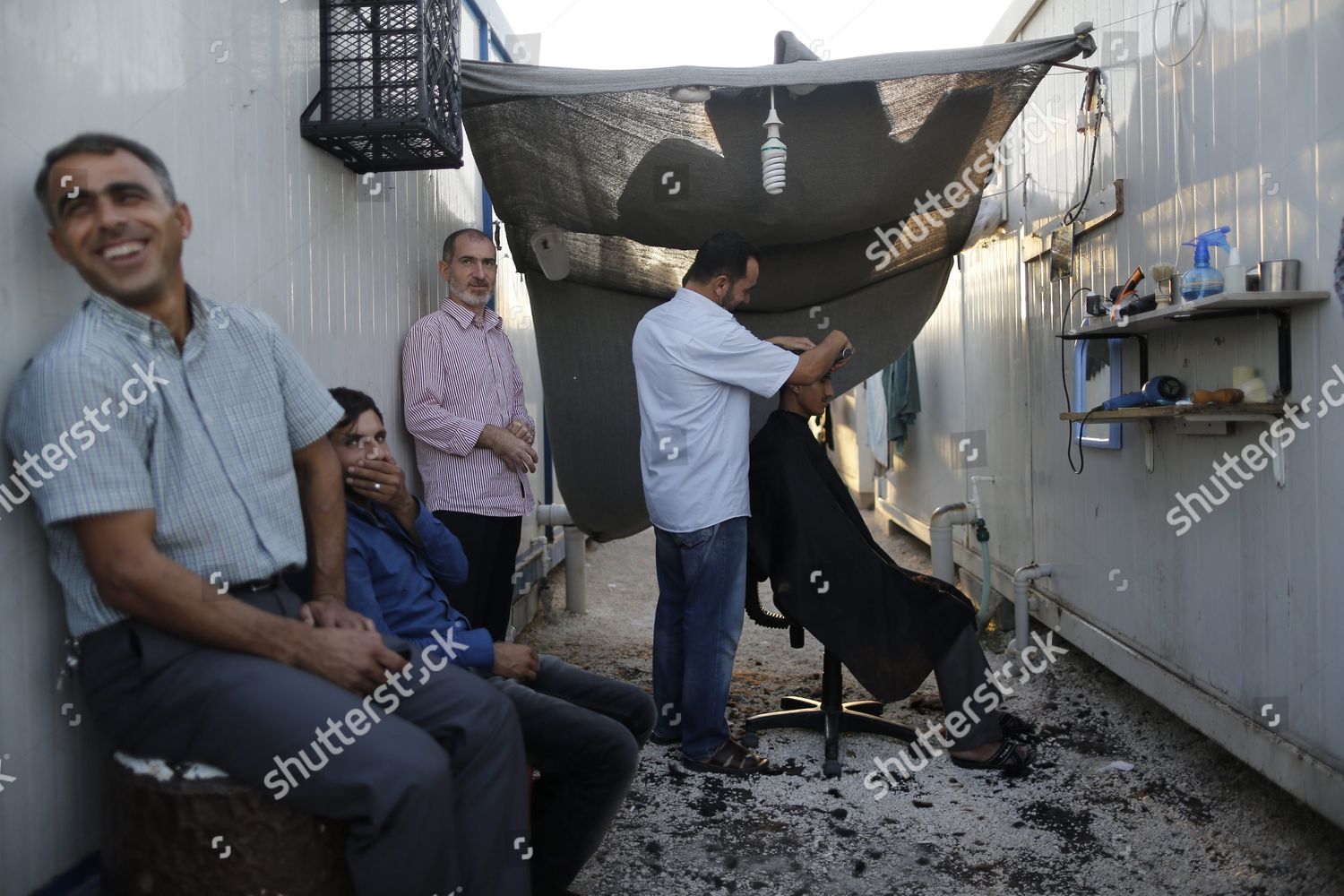 Barber Cuts Hair Syrian Refugees Harran Editorial Stock Photo - Stock ...