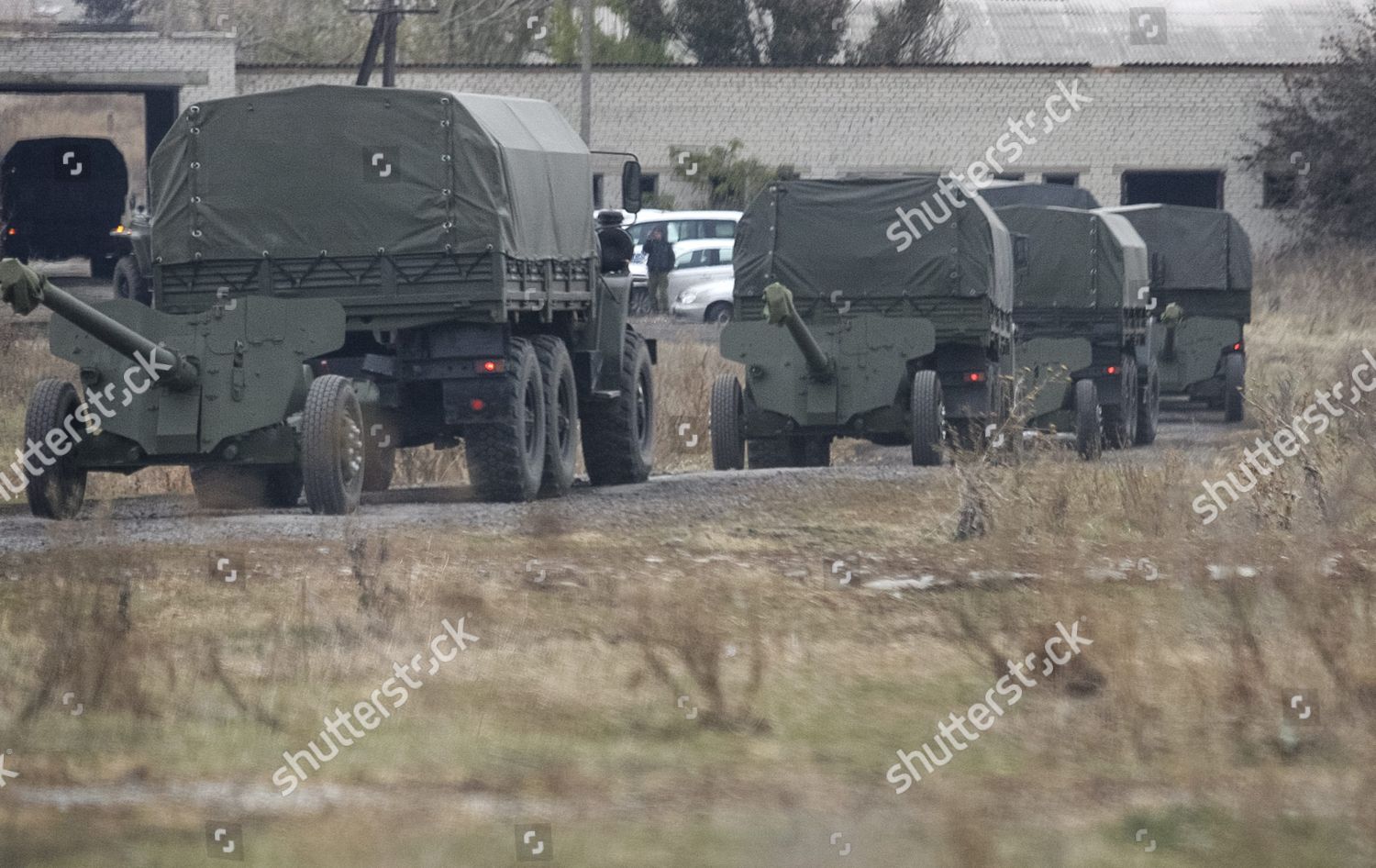 Convoy Prorussian Separatist Military Vehicles Drive Editorial Stock ...