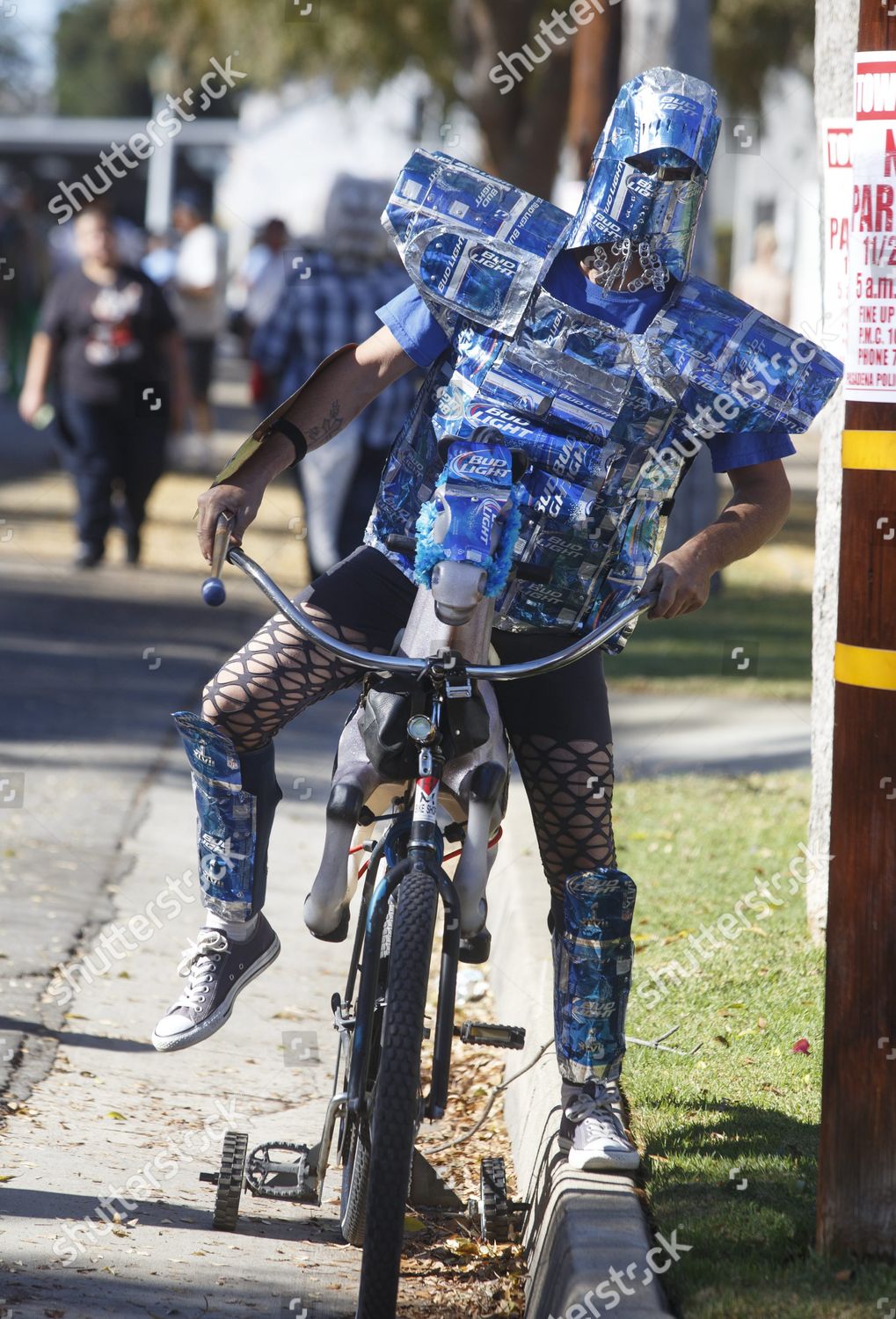 Man Homemade Beer Can Knight Outfit Editorial Stock Photo - Stock Image ...