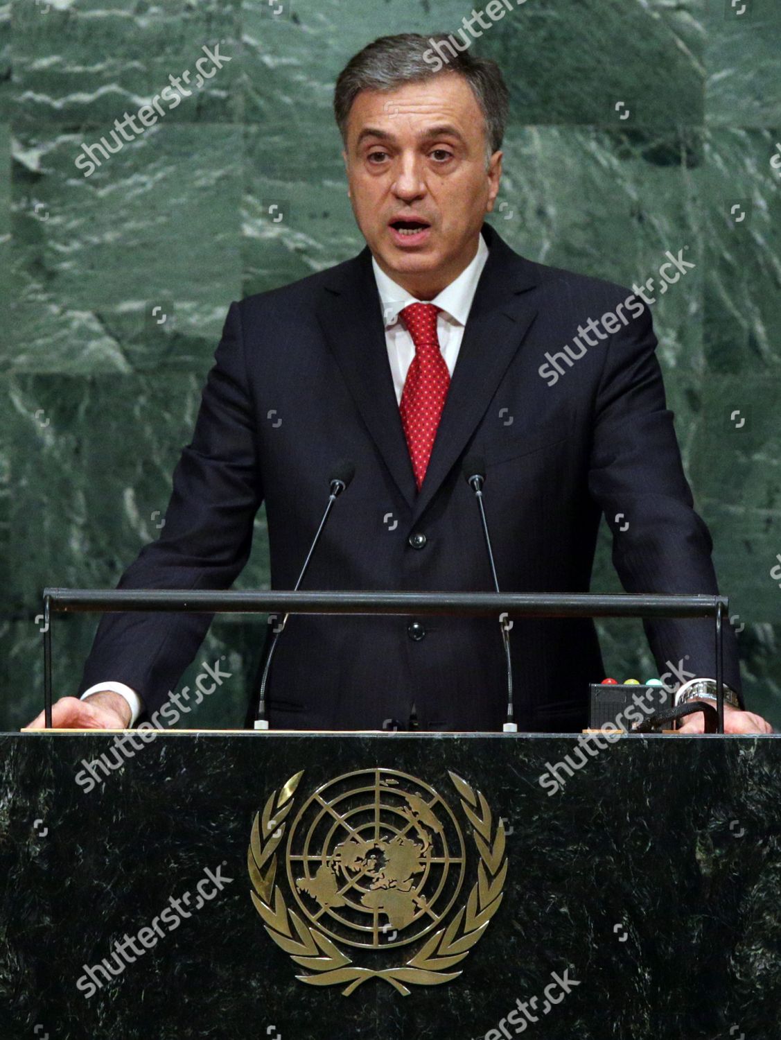 Filip Vujanovic President Montenegro Delivers His Editorial Stock Photo ...