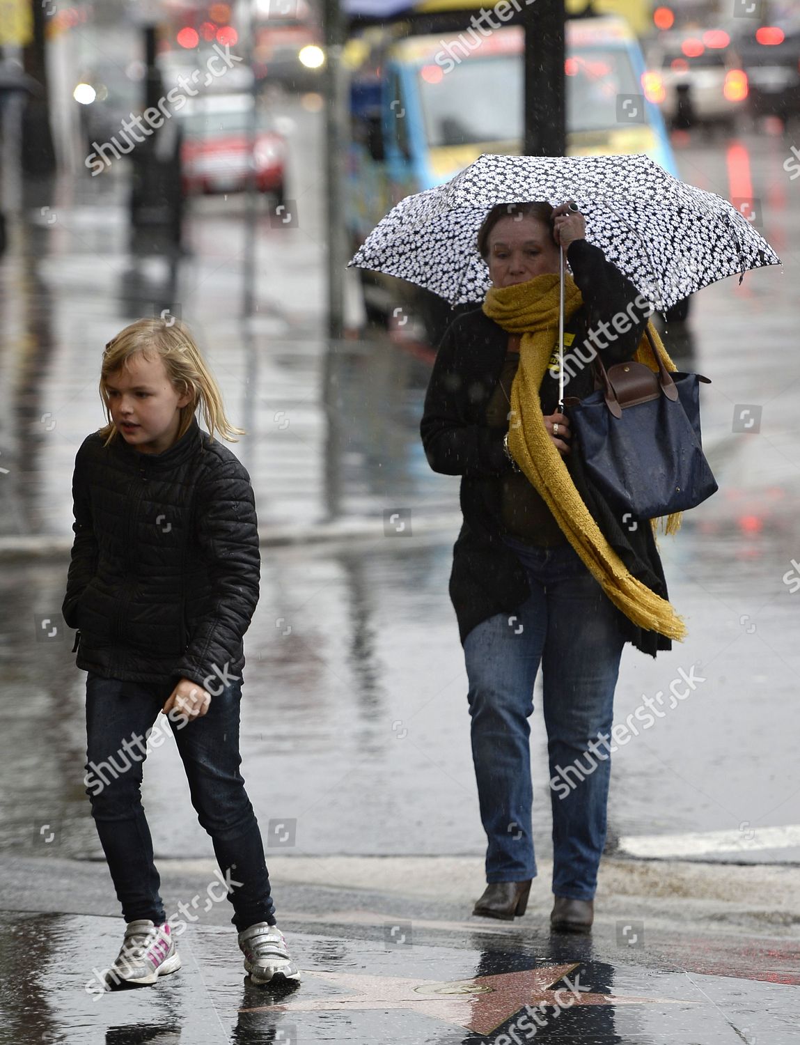 People Caught Downpour Wind Gust They Editorial Stock Photo - Stock ...