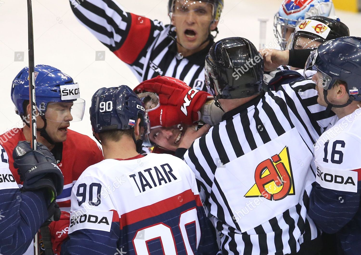 Tomas Tatar 2l Juraj Valach R Editorial Stock Photo - Stock Image ...