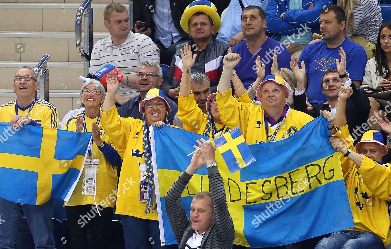 Swedish Fans Cheer Their Team During Editorial Stock Photo - Stock ...