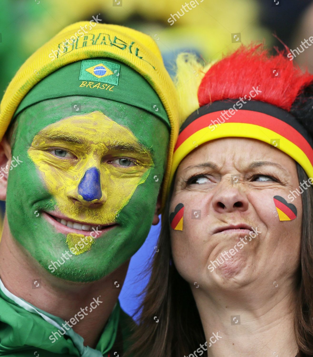 Germany Brazil Supporters Pose Prior Fifa Editorial Stock Photo - Stock ...