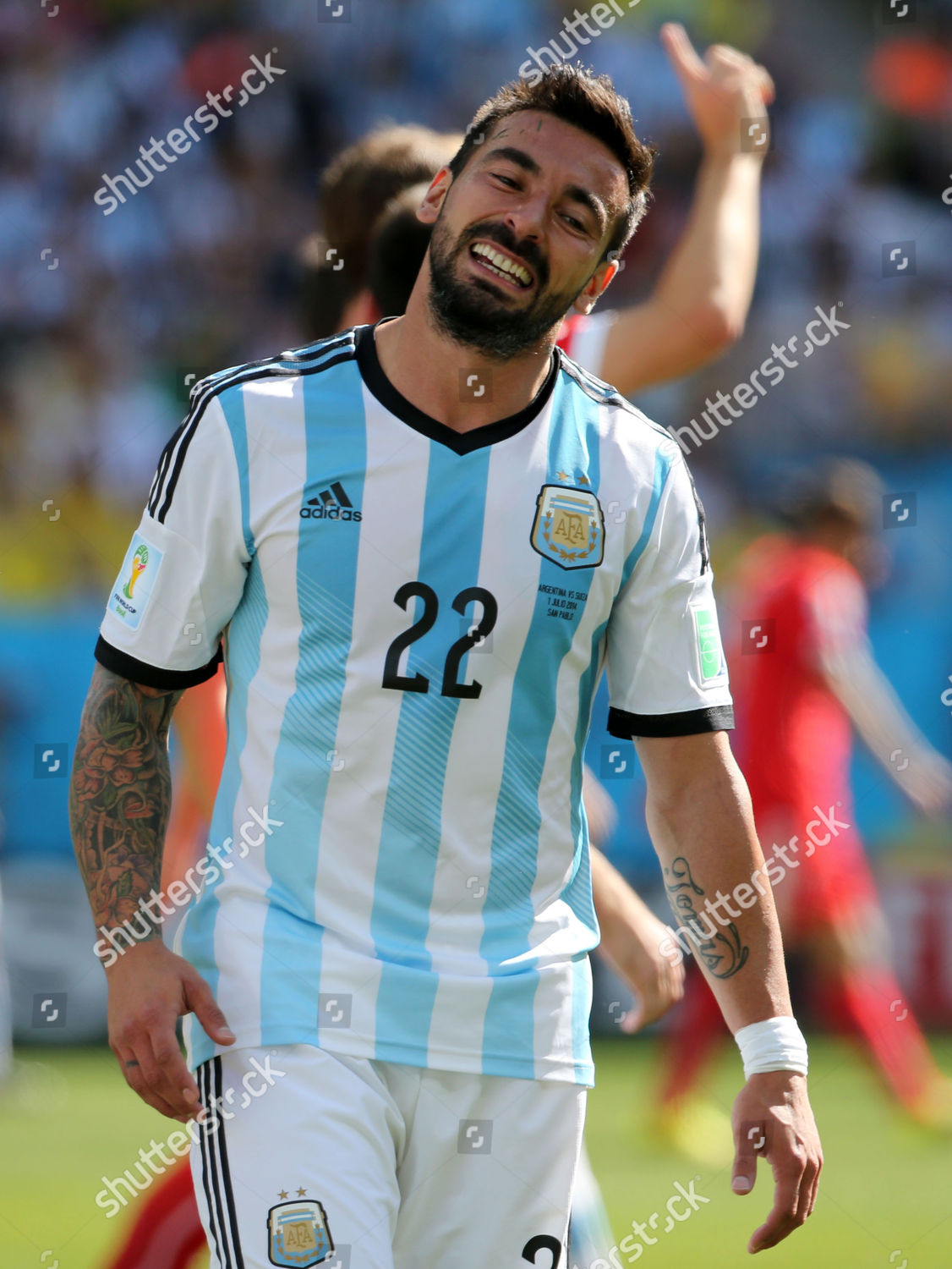 Ezequiel Lavezzi Argentina Reacts During Fifa Editorial Stock Photo ...