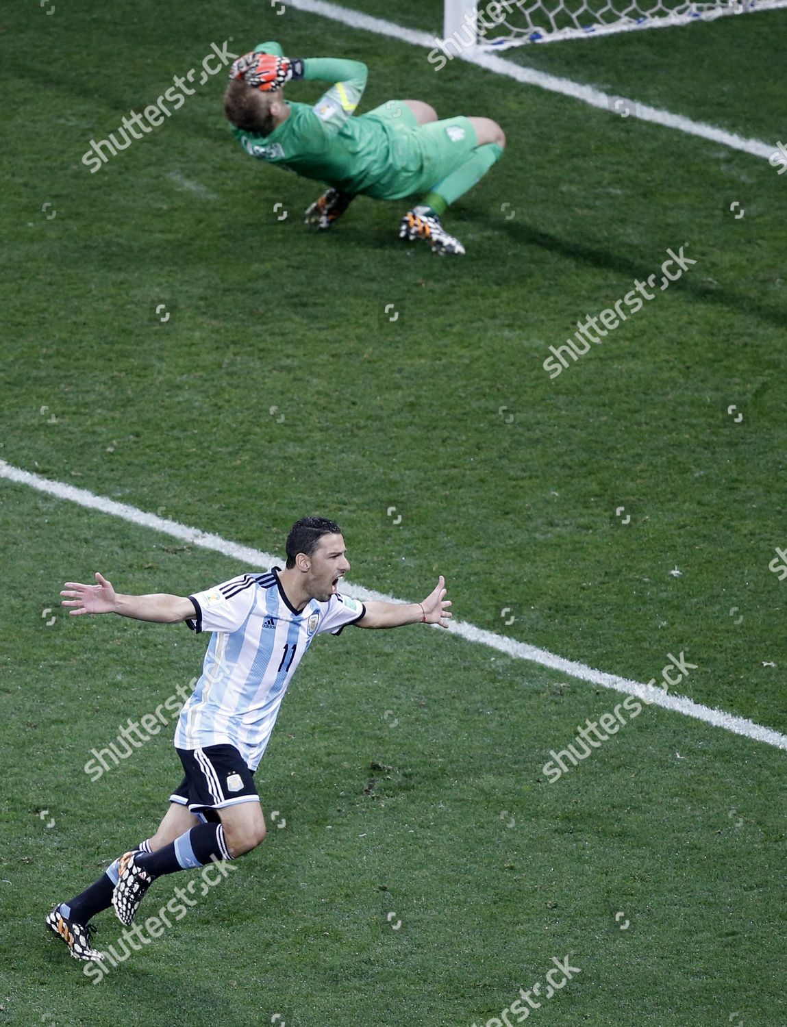 Maxi Rodriguez Argentina Celebrates After Scoring Editorial Stock Photo ...