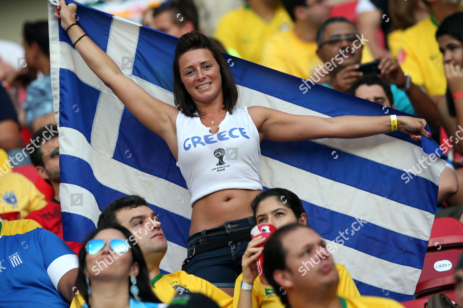 Greece Supporters Cheer Prior Fifa World Editorial Stock Photo - Stock ...
