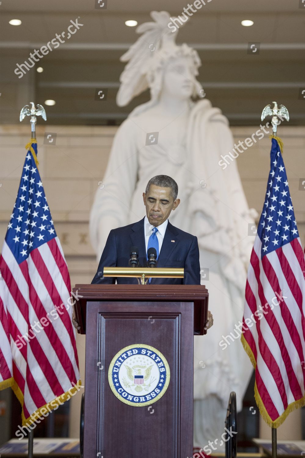 Us President Barack Obama Delivers Remarks Editorial Stock Photo ...