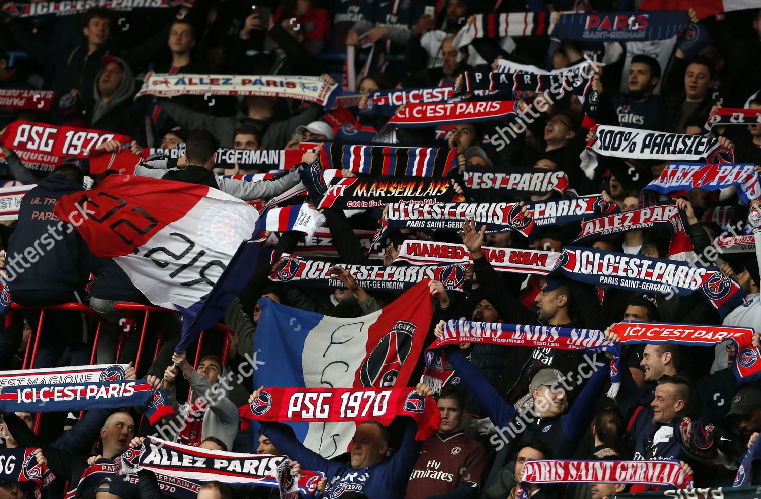Paris Saint Germain Fans Waves Banners Editorial Stock Photo - Stock ...