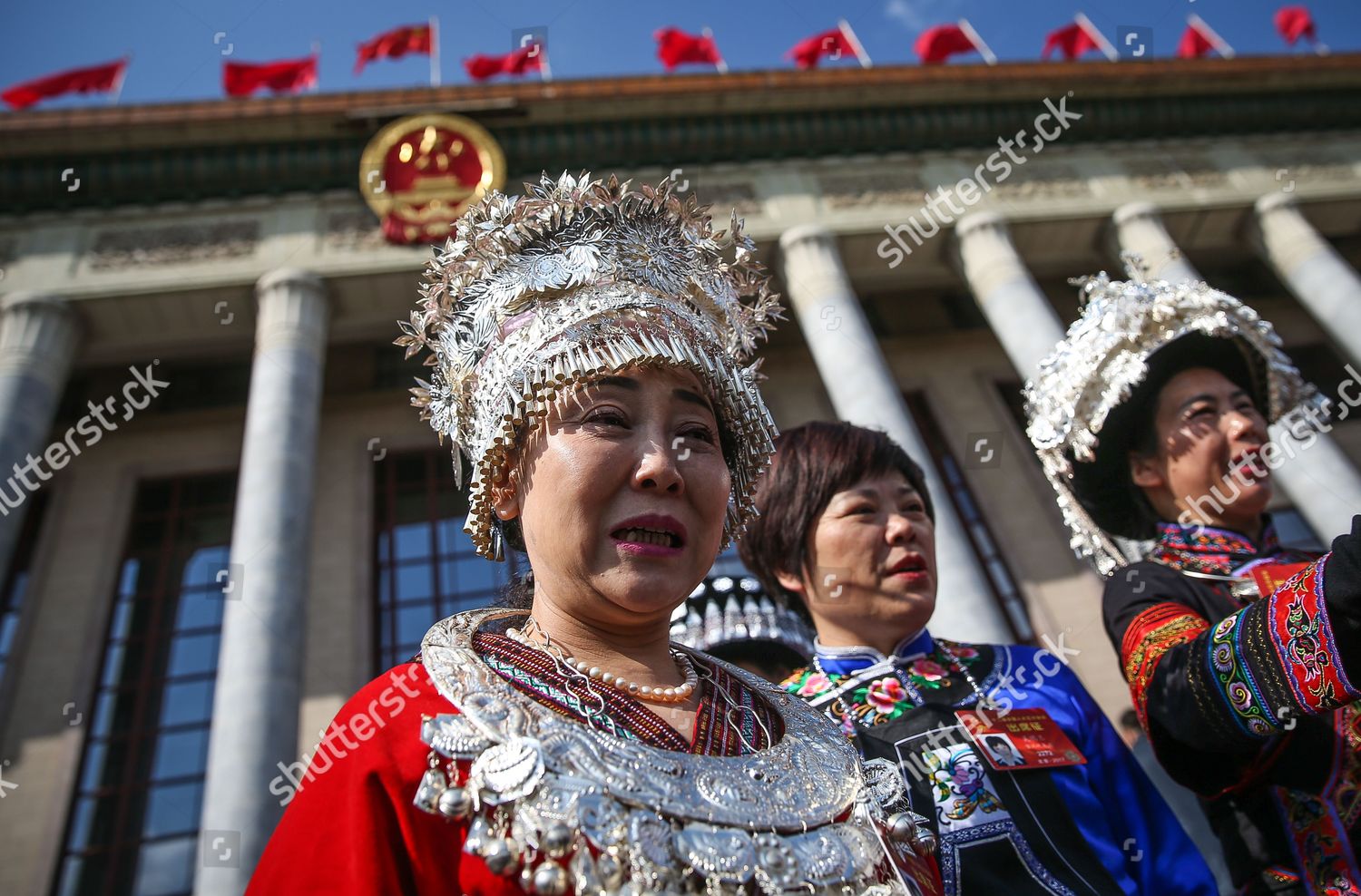 Chinese Minority Delegates Wearing Traditional Costumes Editorial Stock ...