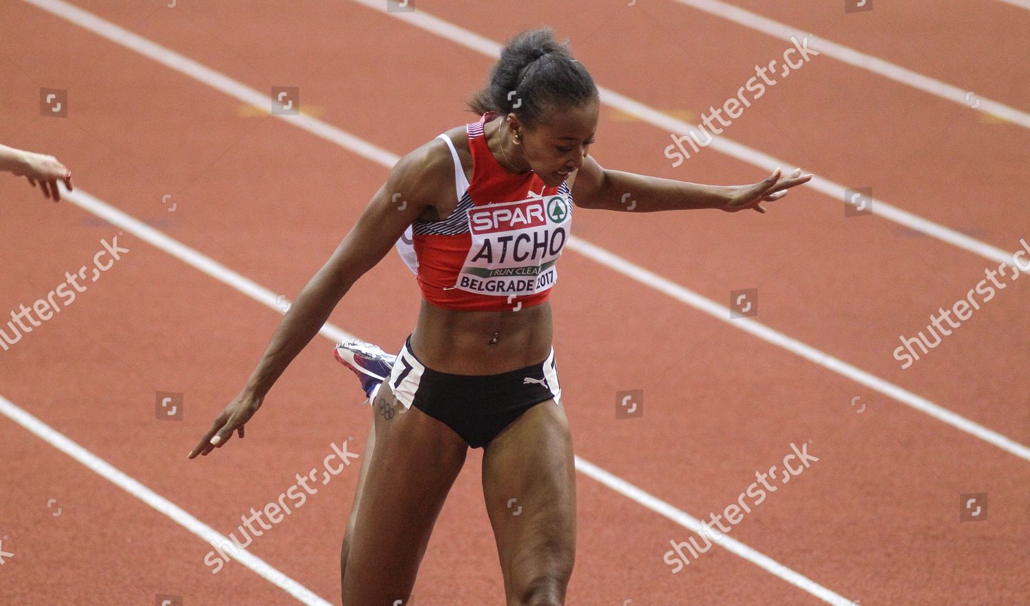 Sarah Atcho Switzerland Crosses Finish Line Editorial Stock Photo ...