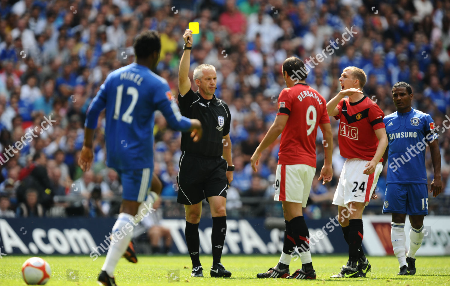 Referee Chris Foy Shows Dimitar Berbatov Editorial Stock Photo - Stock ...
