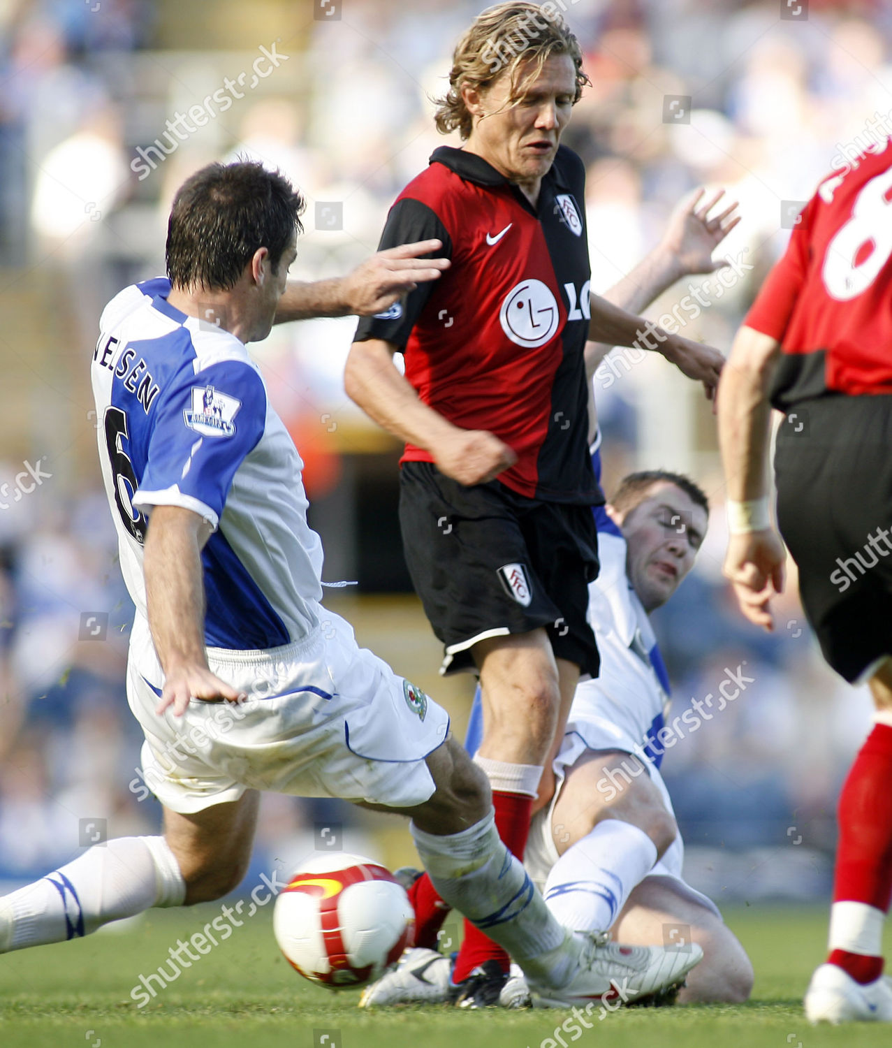 Ryan Nelson Brett Emerton Blackburn Rovers Editorial Stock Photo ...