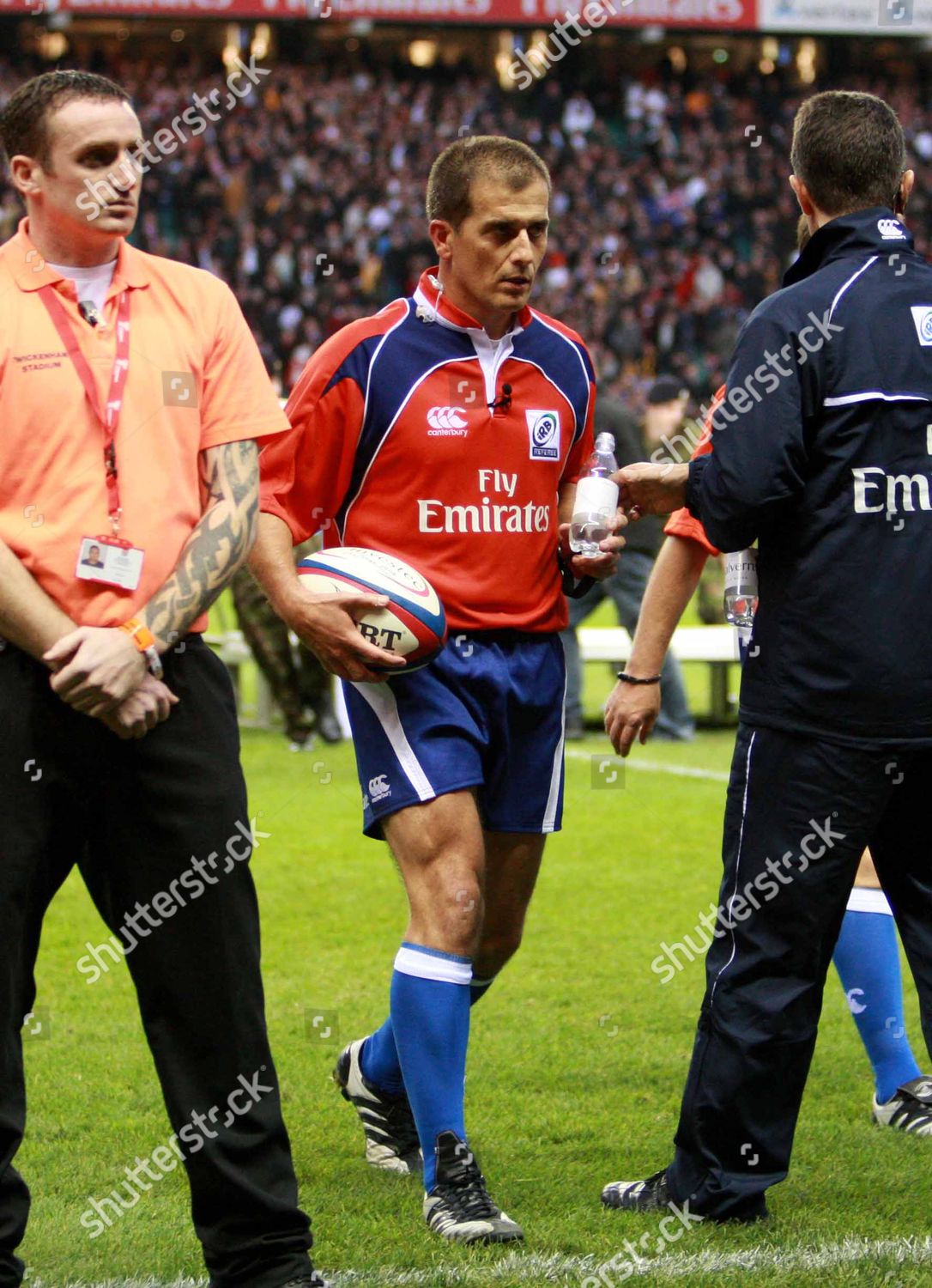 Referee Marius Jonker Walks Past Security Editorial Stock Photo - Stock ...