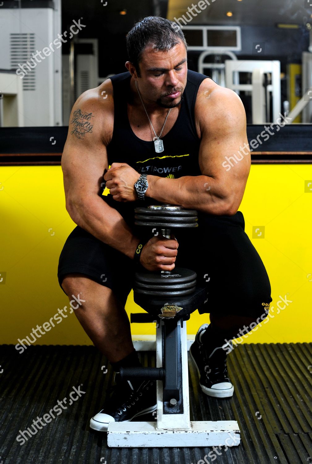 Bodybuilder Daniel Hill Poses After Demonstration Editorial Stock Photo ...