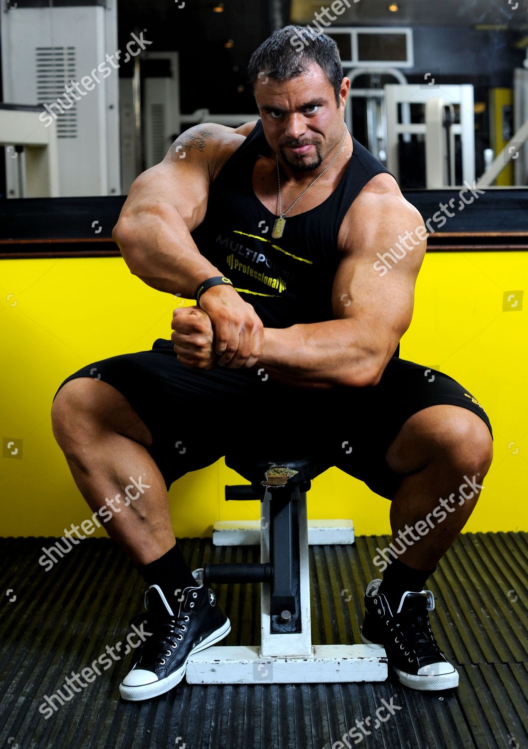 Bodybuilder Daniel Hill Poses After Demonstration Editorial Stock Photo ...