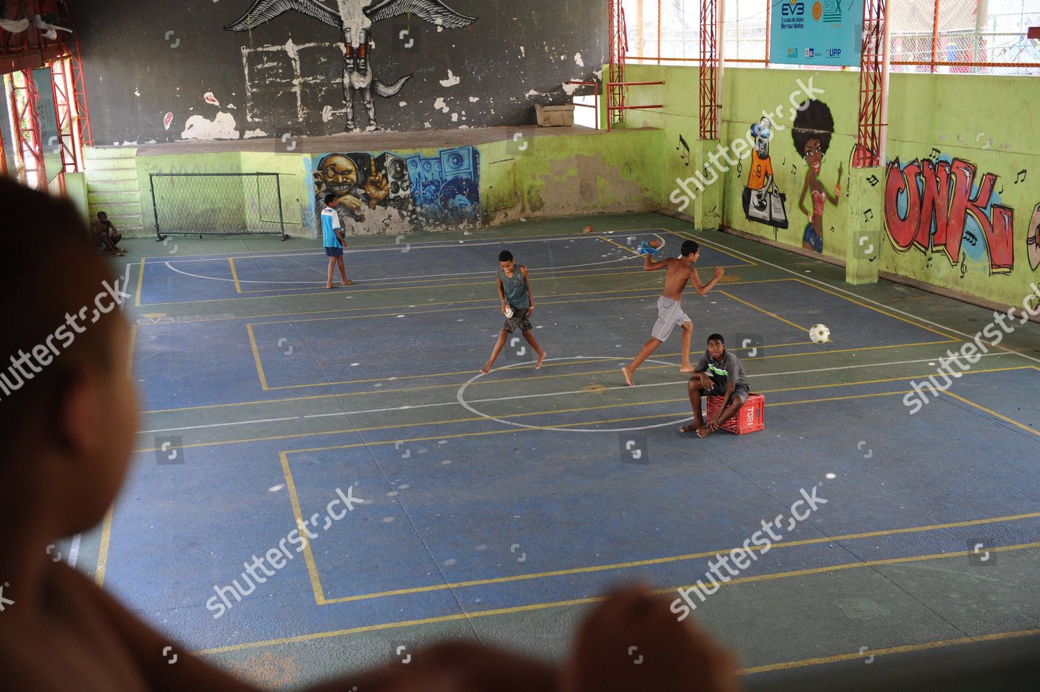 Children Play Football Indoor Football Pitch Editorial Stock Photo ...