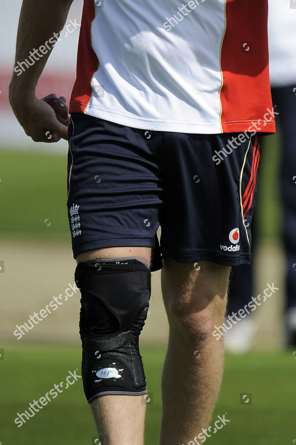Strapping On Right Knee England Bowler Editorial Stock Photo - Stock ...